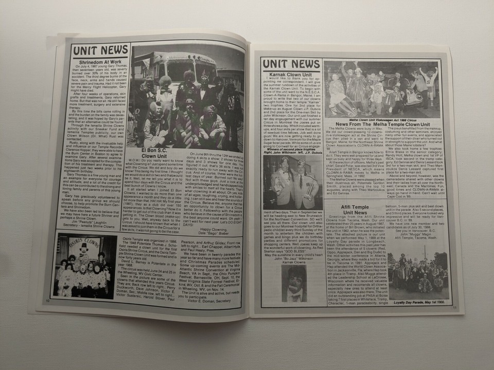 VTG Clown Alley International Shrine Association Magazine Oct Nov 1988 ...