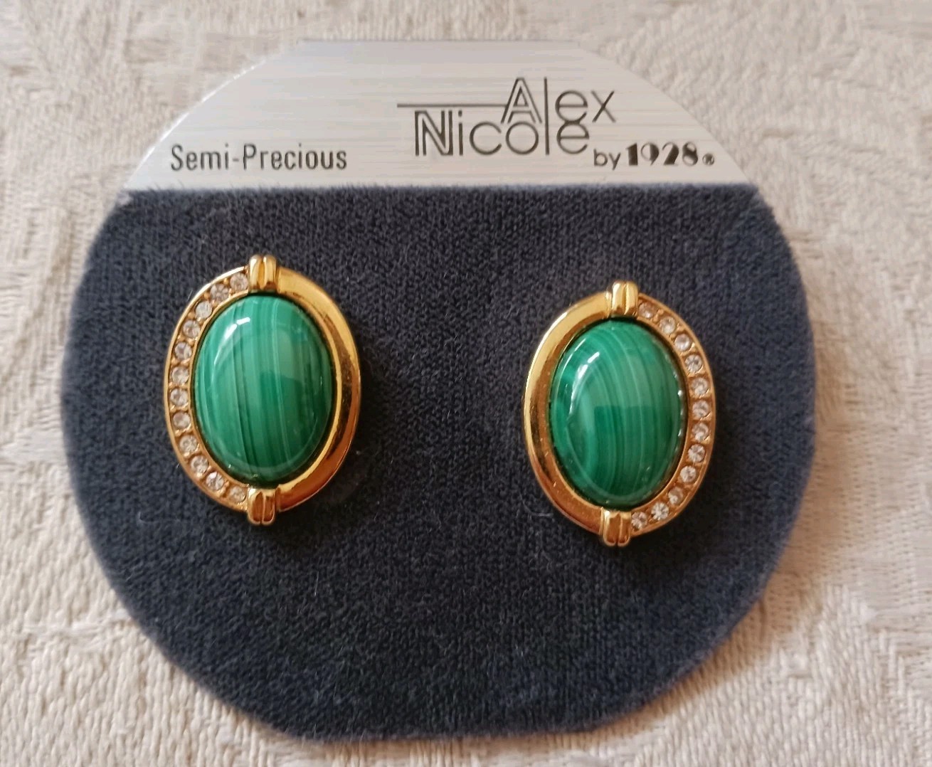 Vtg 1980s Alex Nicole by 1928 Genuine Green Malachite… - Gem
