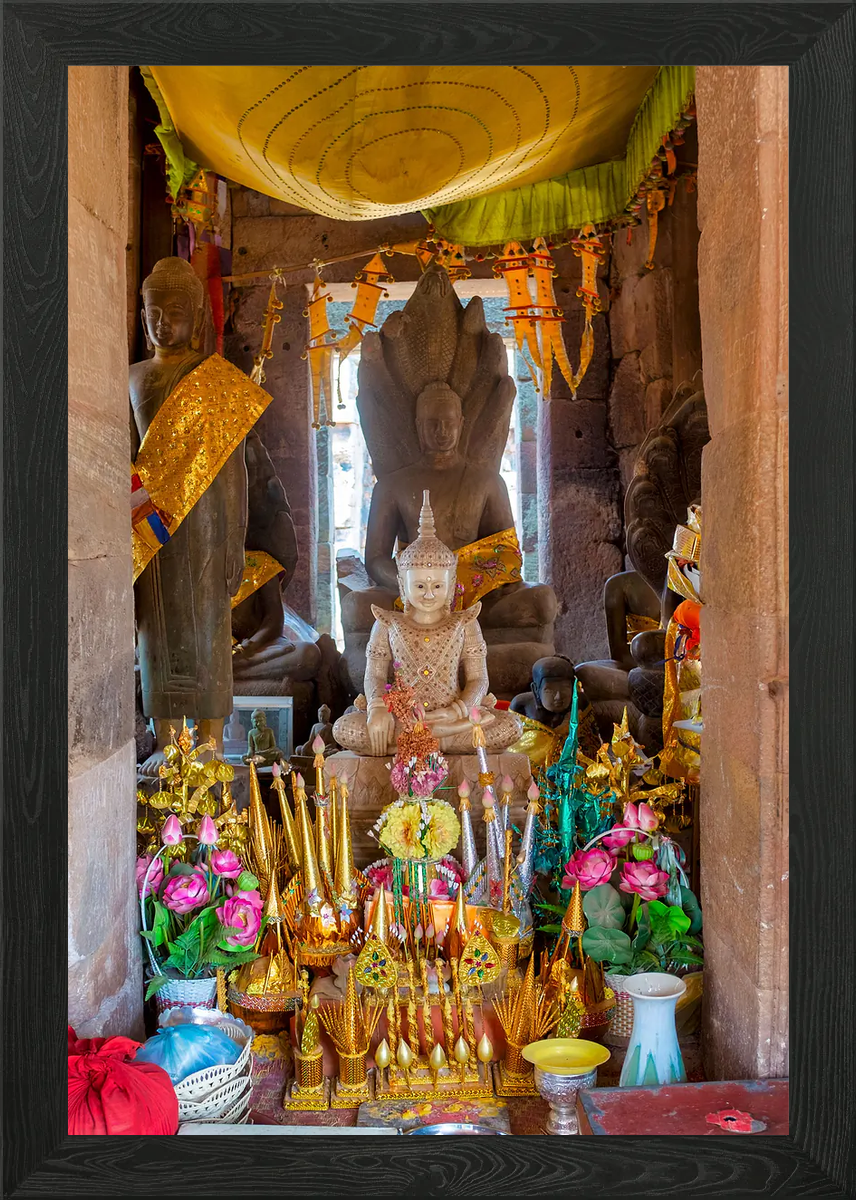 Buddhist shrine Framed Wall Art Poster Canvas Print Picture | eBay UK