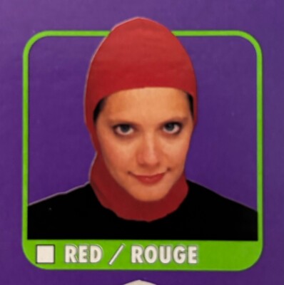 RED RENAISSANCE MEDIEVAL COSTUME NYLON HOOD HEADPIECE HAT MASK Rubies ...