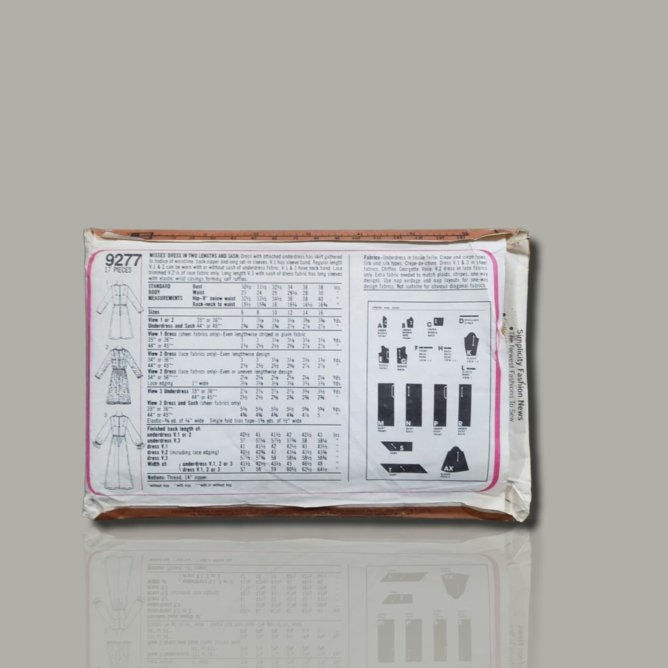 Simplicity 9277 Vintage Sewing Pattern Women’s Dress Size 10 UNCUT | eBay