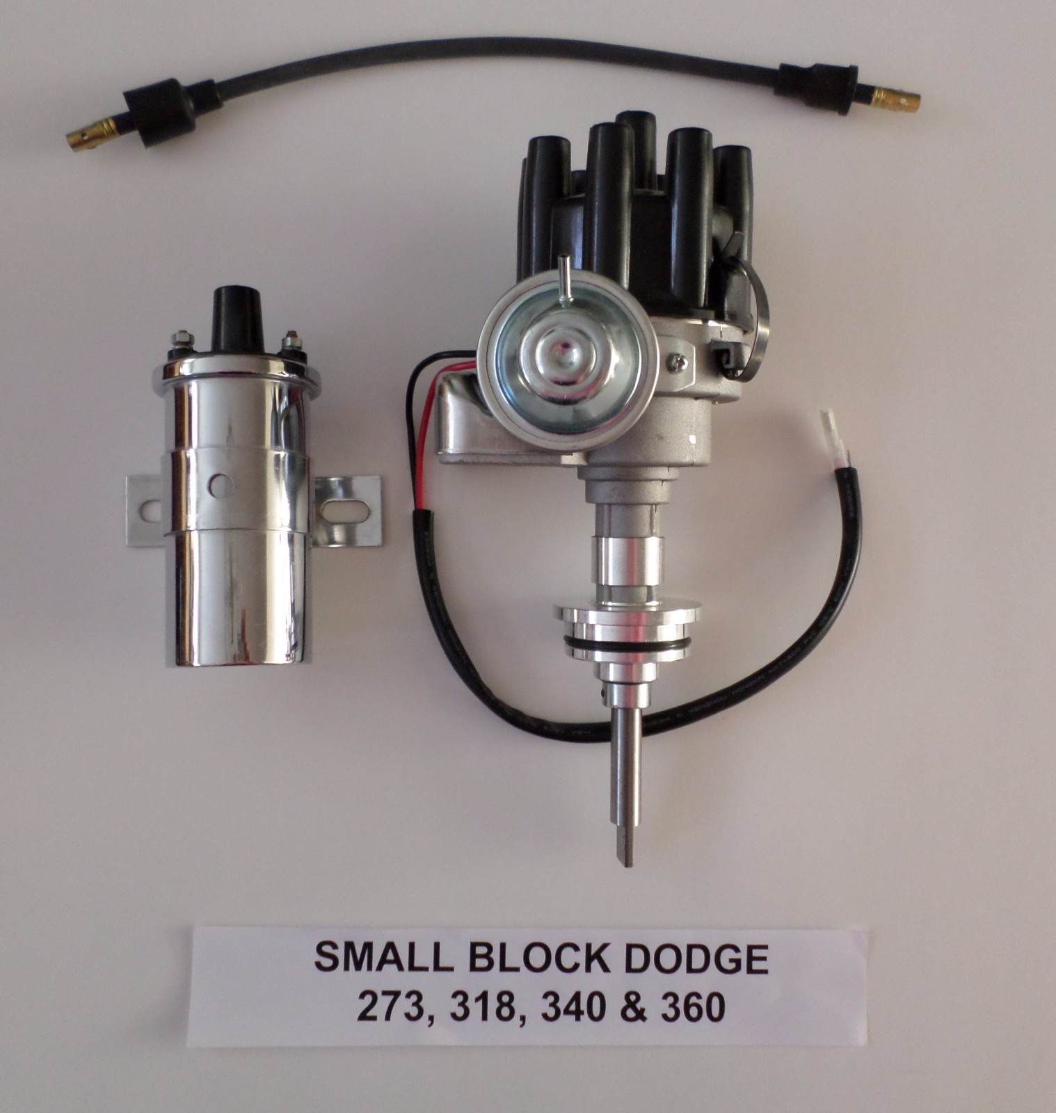 DODGE 273-318-340-360 BLUE Small Female Cap HEI Distributor + Chrome ...