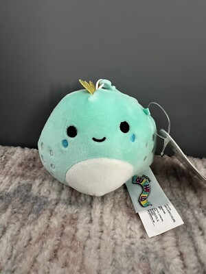 Squishmallow Chet Teal Green Iguana Lizard Plush 3.5" Clip Kids Soft ...