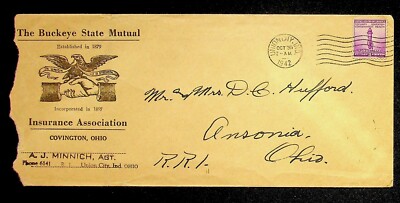 The Buckeye State Mutual Insurance Association 1942 Postal Cover ...