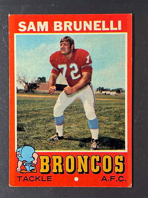 1971 Topps #185 Sam Brunelli Denver Broncos Tackle Football Card Nice 👍 ...