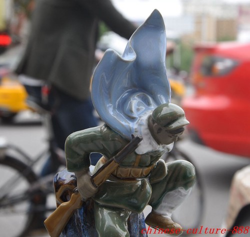 Old Chinese Cultural Revolution Wucai Porcelain Red Army Hitting ...