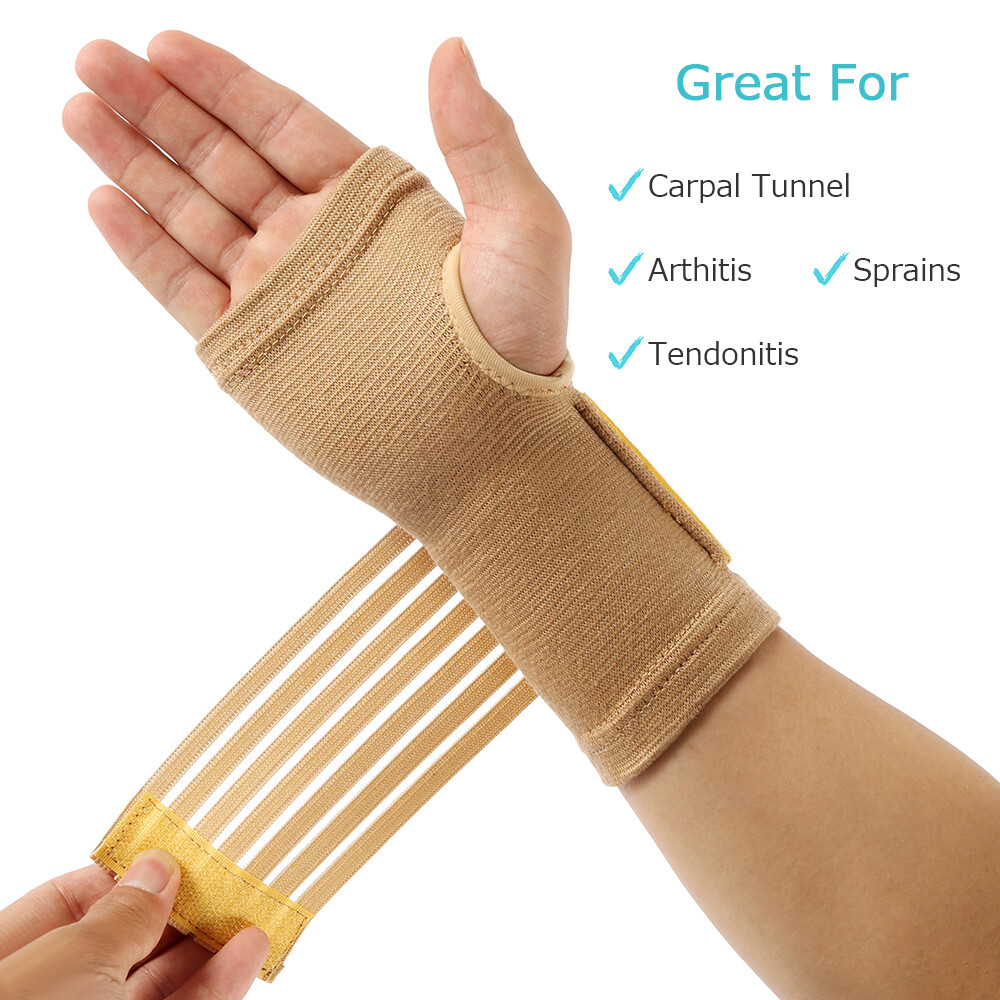2PCS Wrist Support Splint Carpal Steel Tunnel Syndrome Bandage Sprain ...