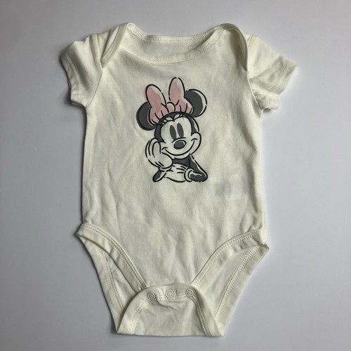 Disney Baby Mini mouse One piece Snap 6-9M White | eBay