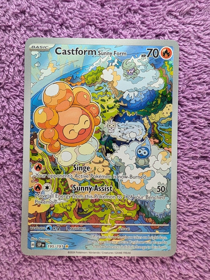 Castform Sunny Form 195/191 Illustration Rare Surging Sparks Full Art ...