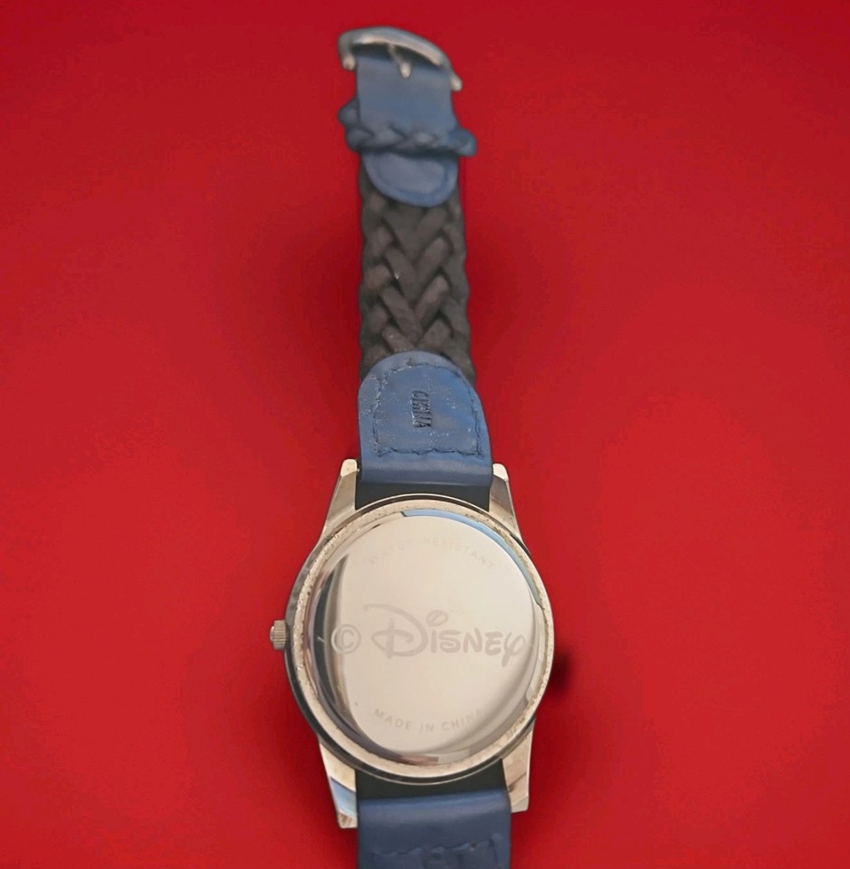 Vtg Disney Mickey Mouse Watch Red White Blue American Flag Woven Strap ...