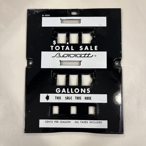Bennett Gas Pump Face H-4514 Black & White | eBay