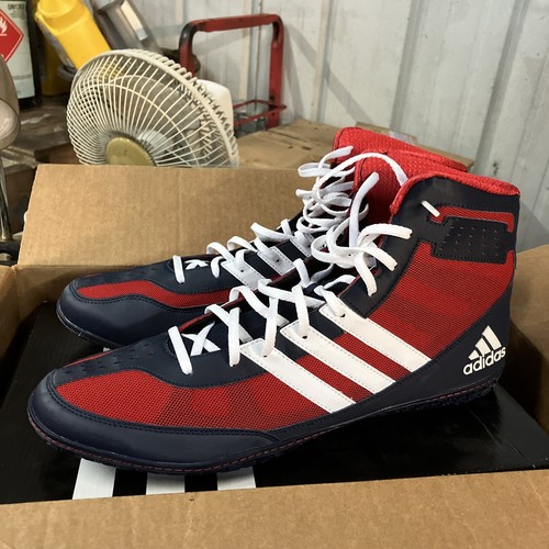 SAMPLE Adidas Mat Wizard Jr Wrestling Shoe Red Black White Sz14 | eBay