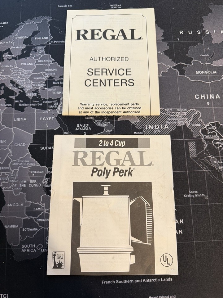 Vintage - 7503 Regal Poly-Perk 2-4 cup Coffee Percolator White w ...