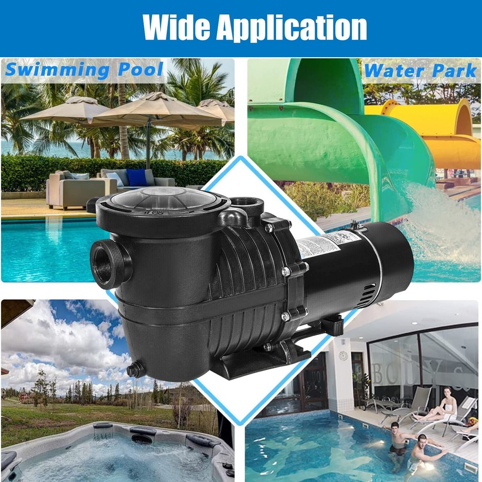 2HP Dual Speed High-Flo INGROUND Swimming POOL PUMP Strainer Energy ...