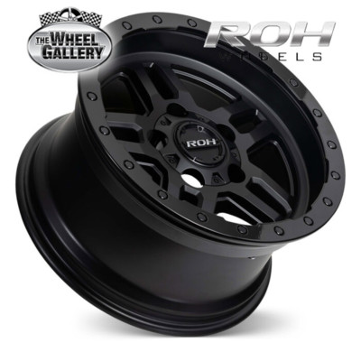 ROH Hammer 17x9 5/150 Matt Black Gloss Lip Set of Alloy Wheels | eBay ...