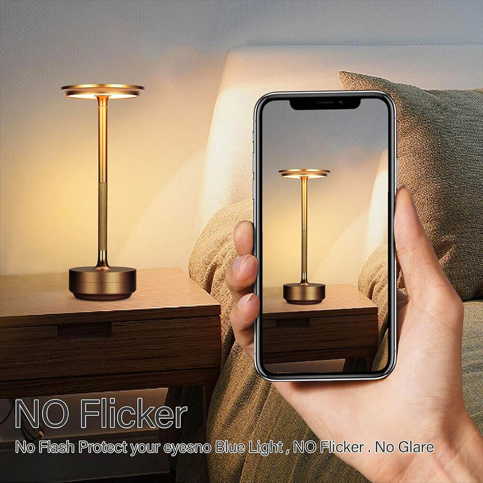 LED Touch Sensor Table Lamp Cordless Bar Desk Night Light Dimmable ...