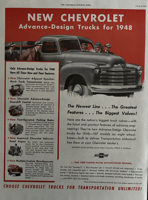 Chevrolet Trucks General Motors Detroit Big Values Vintage Print Ad ...