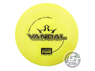 NEW Dynamic Discs Lucid AIR Vandal 158g Yellow Black Stamp Driver Golf ...