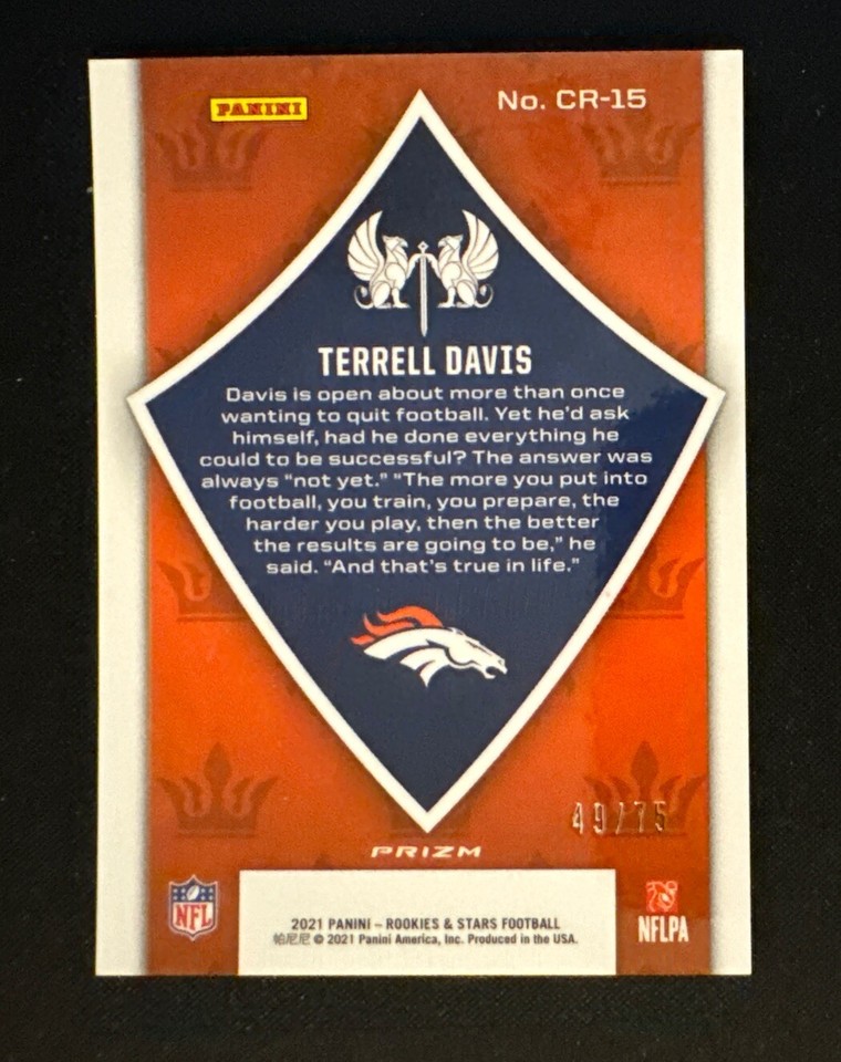 2021 Rookies & Stars Terrell Davis Broncos Crusade Pink Prizm SP /75 ...