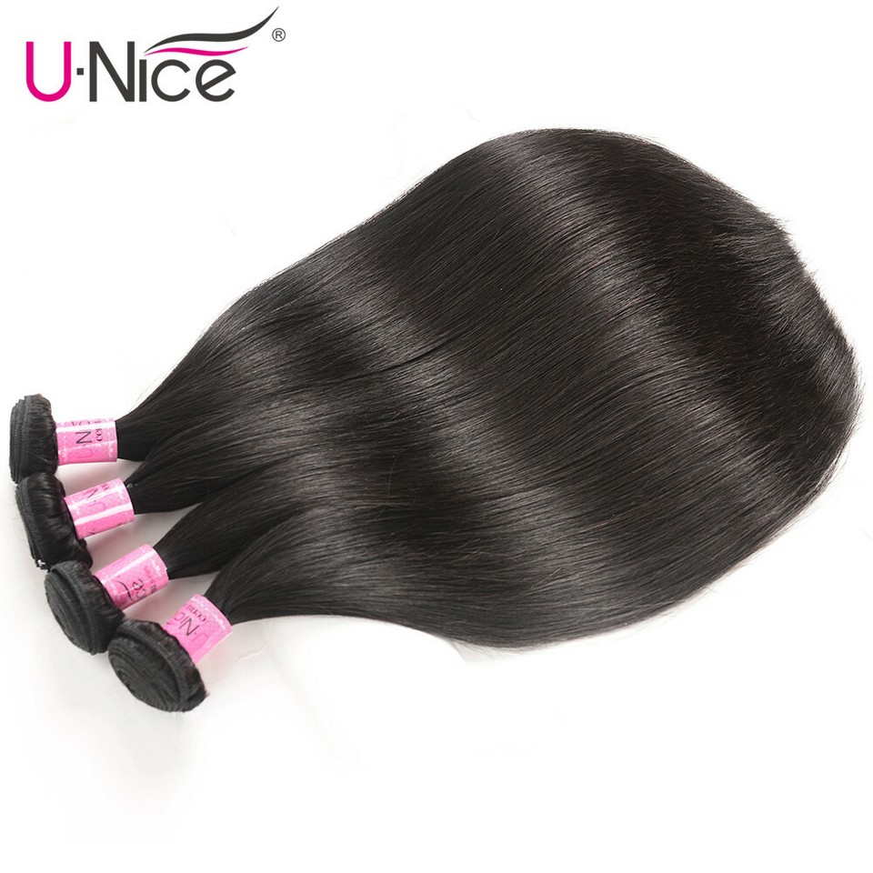 UNice Hair Eurasian Straight 3 Bundles Human Hair Extensions Virgin ...