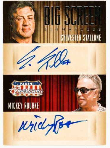 Sylvester Stallone/Mickey Rourke 2015 Panini Americana Stars Dual Auto ...