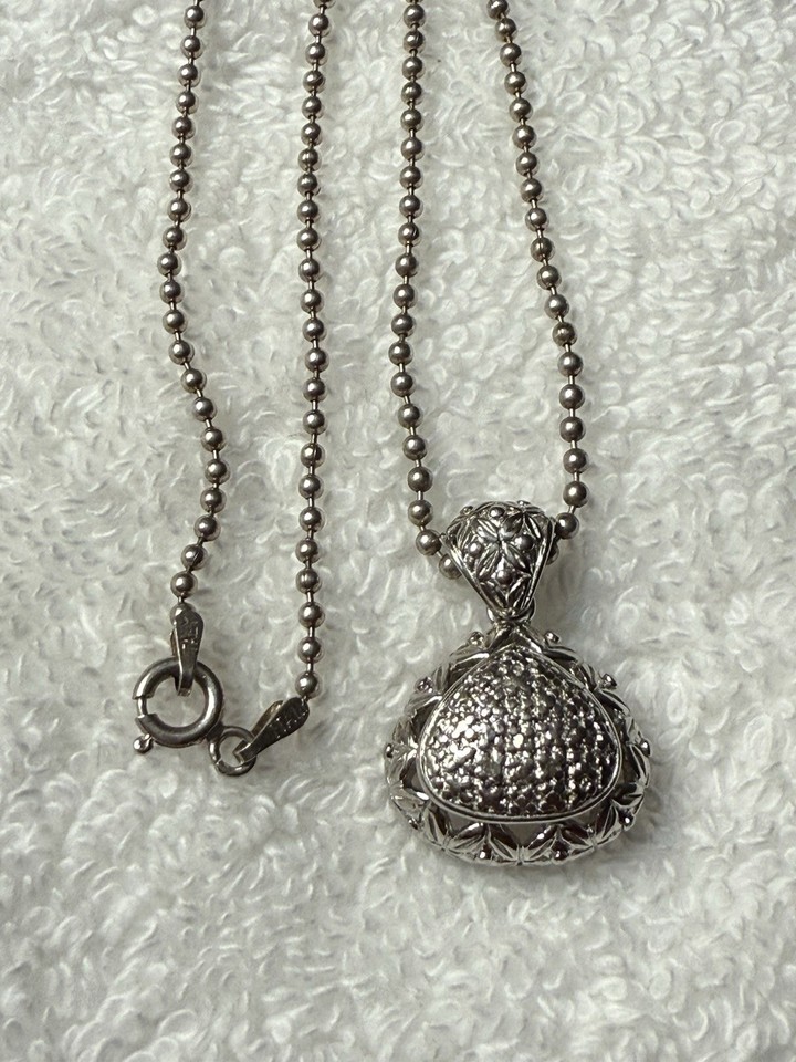 Prime Art Jewels JTV Sterling Silver Diamond Pendant Necklace | eBay