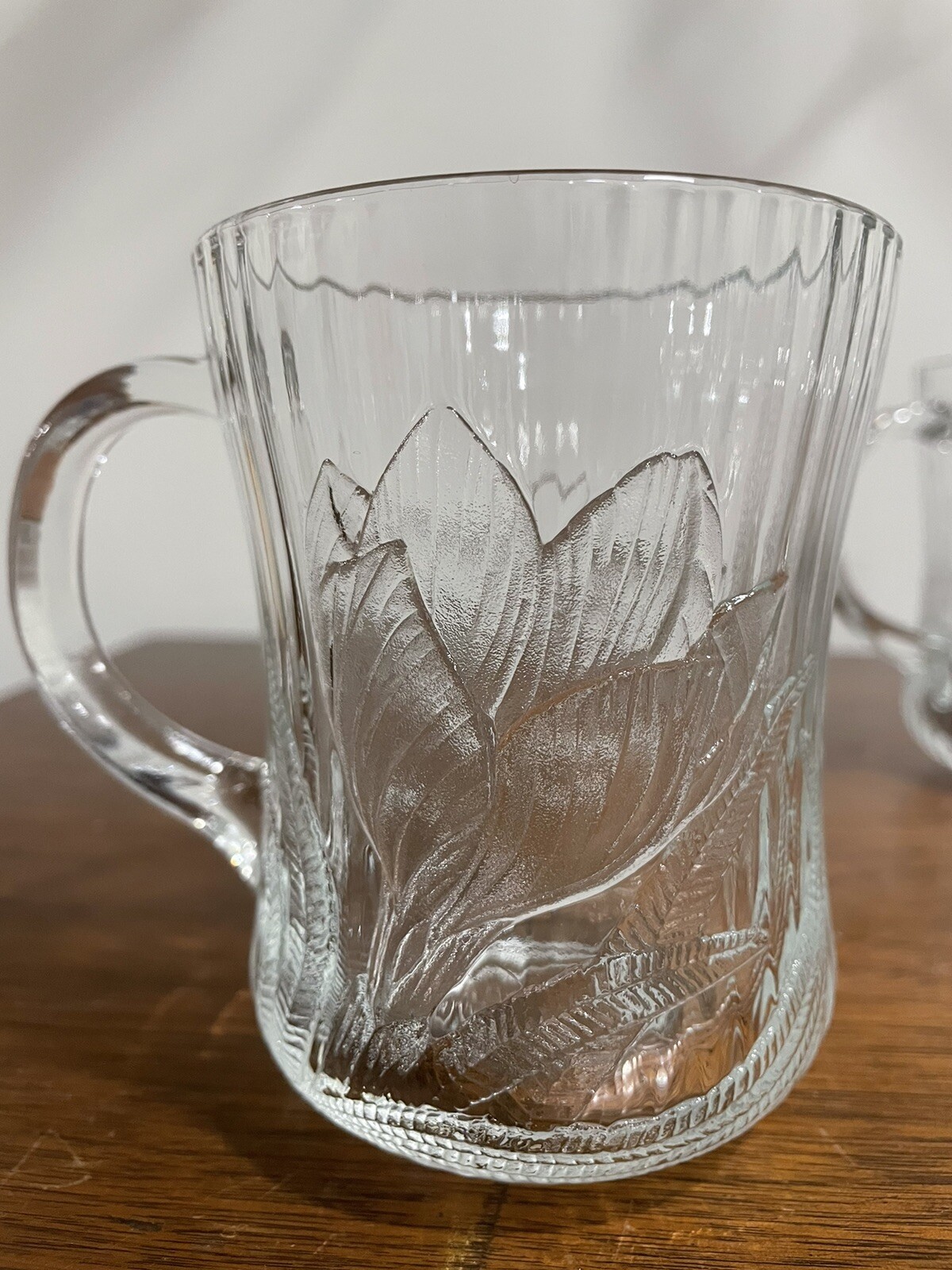 NEW (4) Arcoroc France CANTERBURY CROCUS Glass Coffee Tea Cups 4” A ...