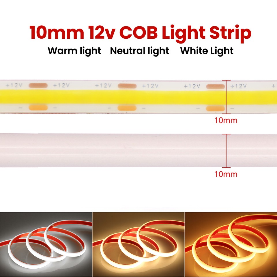 Solar COB LED Strip Lights Neon Rope Light 12V IP68 Waterproof DIY ...