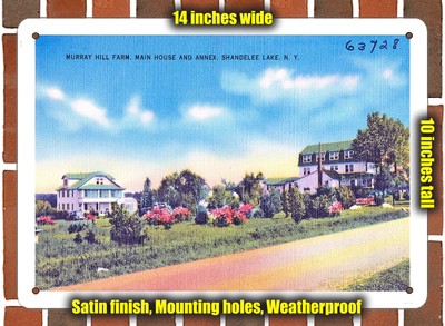 Metal Sign - New York Postcard - Murray Hill Farm, Main House and Annex ...