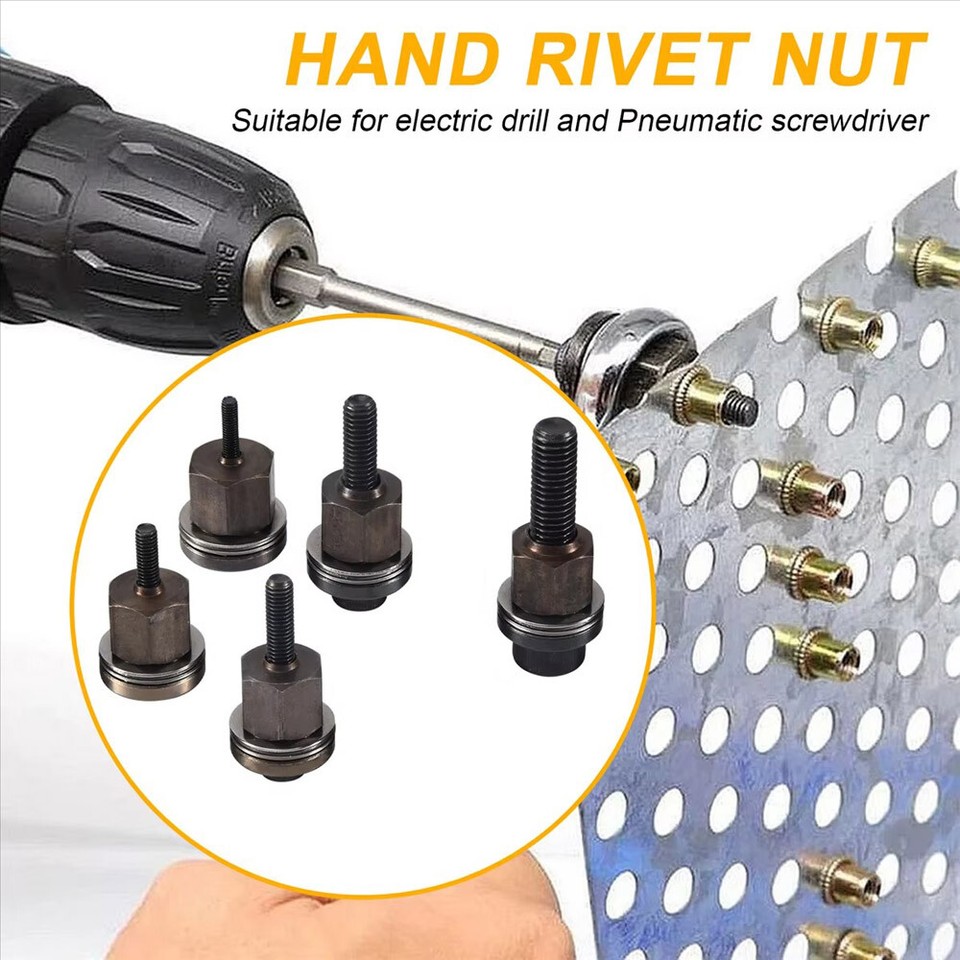 5PCS Hand Rivet Nut Head Nuts Simple Installation Manual Riveter Rivnut ...