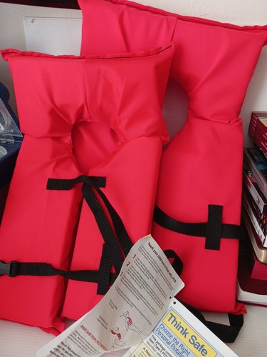 lot of 2 Near-Shore Adult Child Youth Life-Vest Orange Type II PFD ...