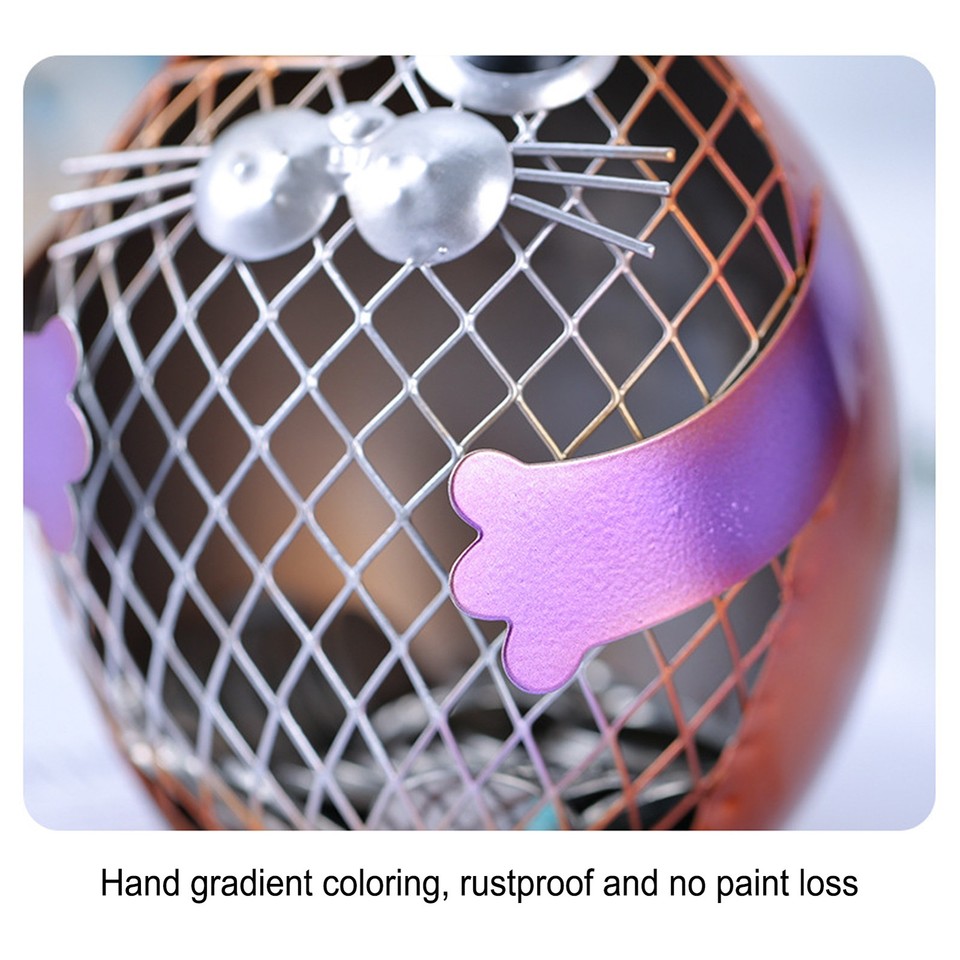 Metal Cat Coin Piggy Bank For Adults Hand Colored Animal Money Bank ...