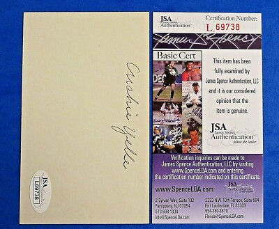 ARCHIE YELLE SIGNED 3x5 INDEX CARD - JSA L69738 - TIGERS - D. 1983 ...