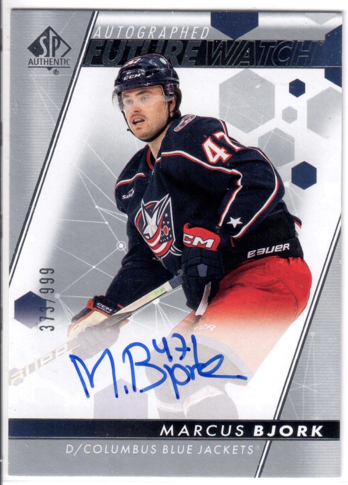 2022-23 SP Authentic Future Watch Rookie Autograph #173 Marcus Bjork ...