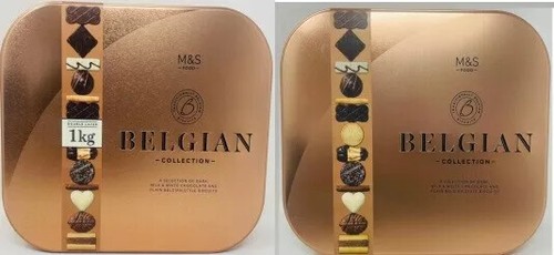 M&S Belgian Style Biscuits Milk White Dark Chocolate Collection 400g ...