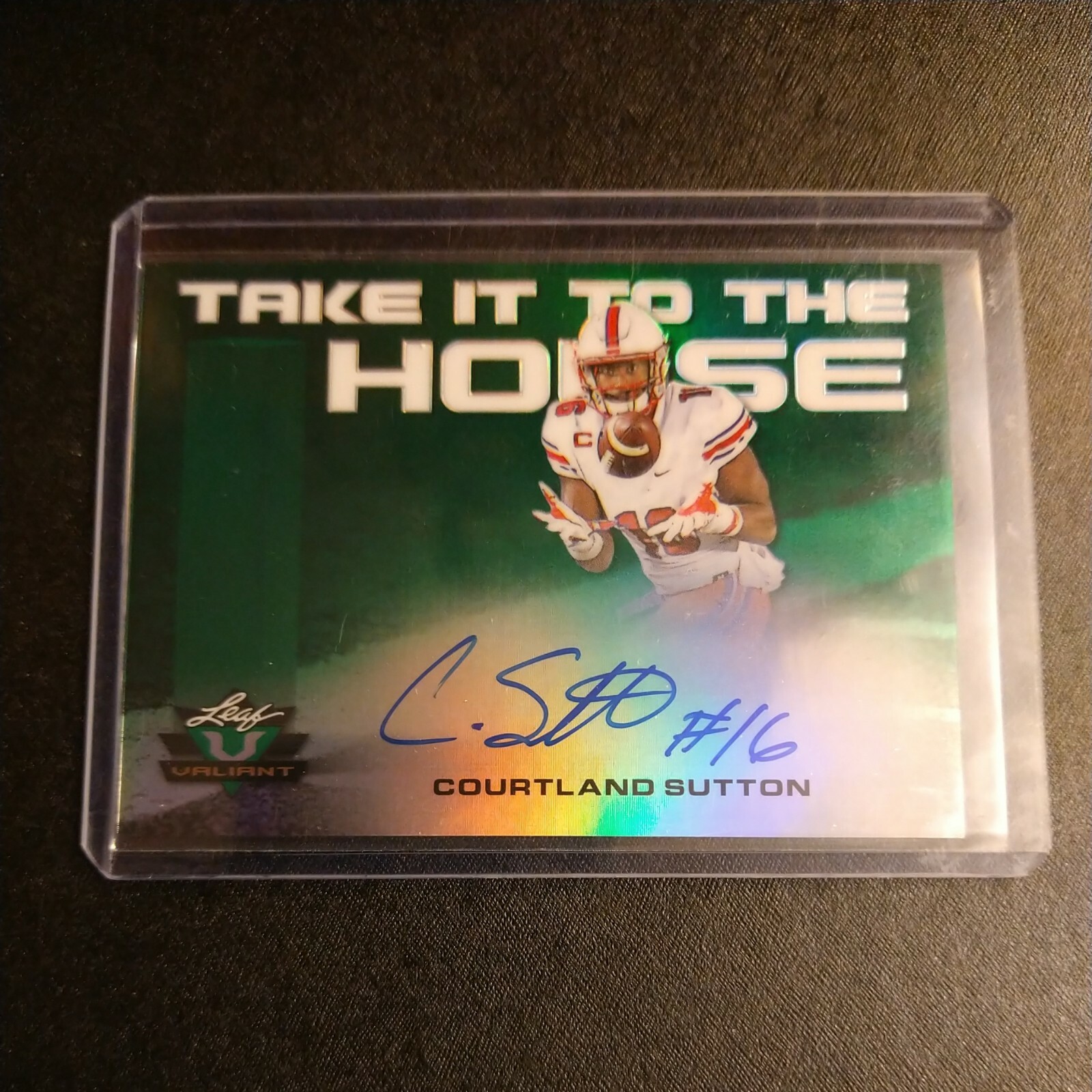 #45/60 Courtland Sutton Rookie Auto 2018 Leaf Valiant SMU Broncos ...