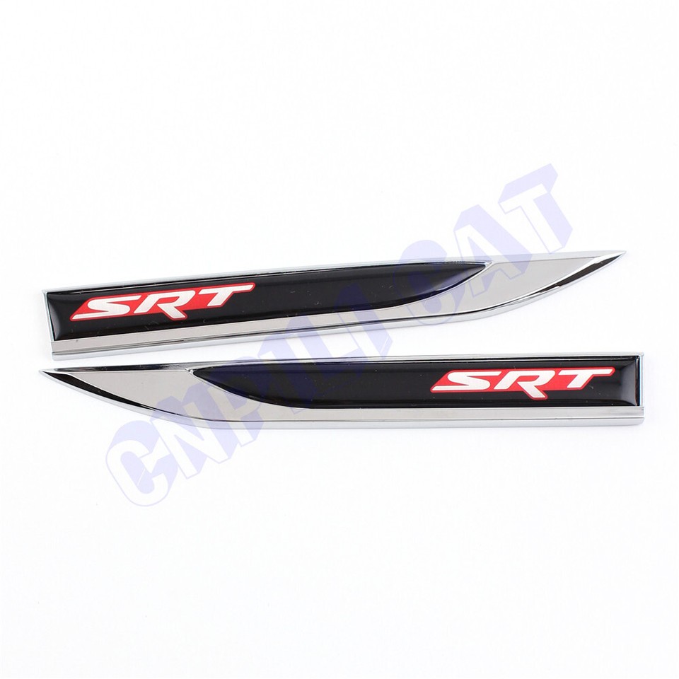 2Pcs Black&Red S-R Blade Fender Badge Car Body Side Skirts Sticker ...
