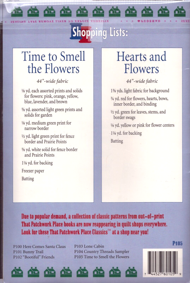 The Patchwork Place ~ CLASSICS ~ TIME TO SMELL THE FLOWERS & HEARTS AND ...