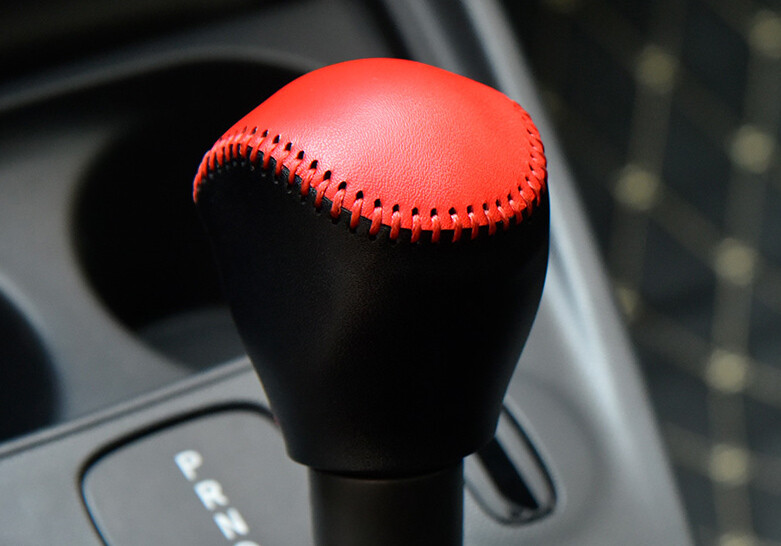 Red Leather Gear Shift Knob Shifter Lever Trim For Benz Smart Fortwo ...