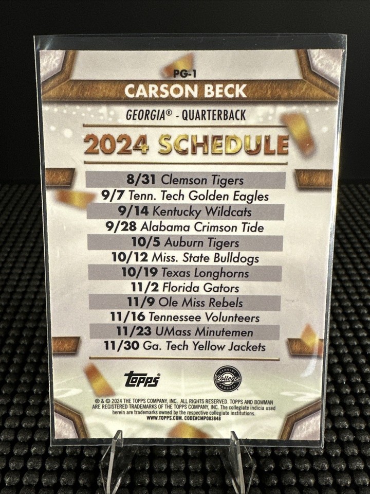 Carson Beck - 2024 Bowman Chrome U “Path to Glory” #PG-1 Georgia Bulldogs | eBay