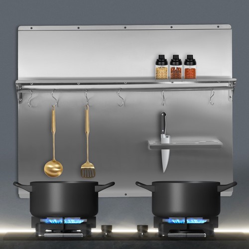 Range Backsplash Range Hood Wall Shield Splash Plate Stainless w ...
