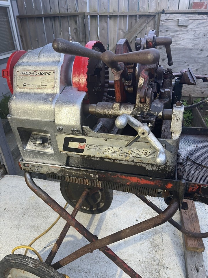 A60 Collins Thred-O-Matic 60A Pipe Threader + Collins Table With Wheels ...