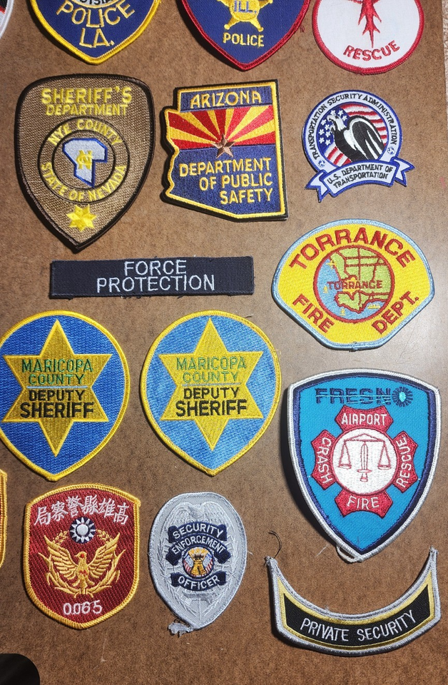Lot of 27 POLICE, SHERIFF, FIRE, Security & Law Enforcement Patches ...