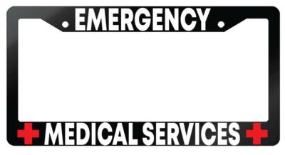 Emergency Medical Services Glossy Black Plastic License Plate Frame | eBay