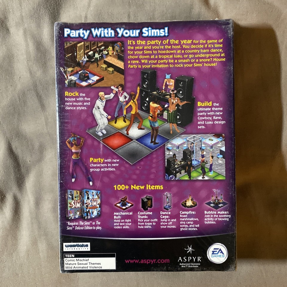 The Sims: House Party Expansion Pack (MAC, 2002) BRAND NEW - FACTORY ...