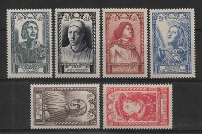 France 1946, History of France, Personalities, Scott # B207-B212, VF ...