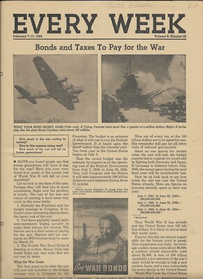EVERY WEEK NEWSPAPER--SCHOOL CURRENT EVENTS PAPER--WWII--FEBRUARY 7-11 ...