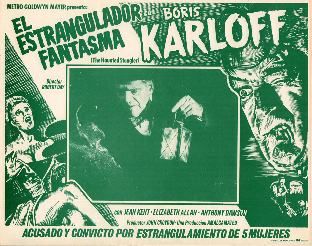 Haunted Strangler Mexican vintage Lobby Card 1958 Boris Karloff EX ...