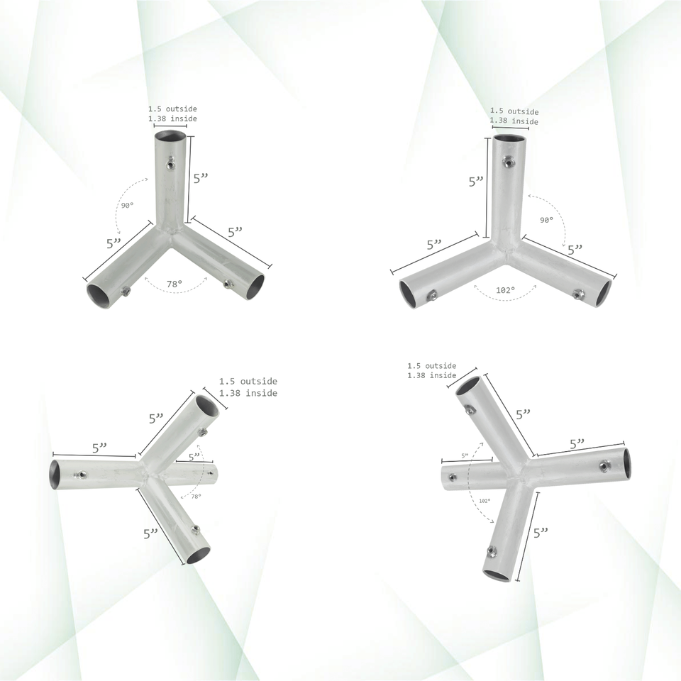 CANOPY FITTINGS KIT FOR 10’X40’ FRAME SLANT ROOF CARPORT TENT SHADE ...