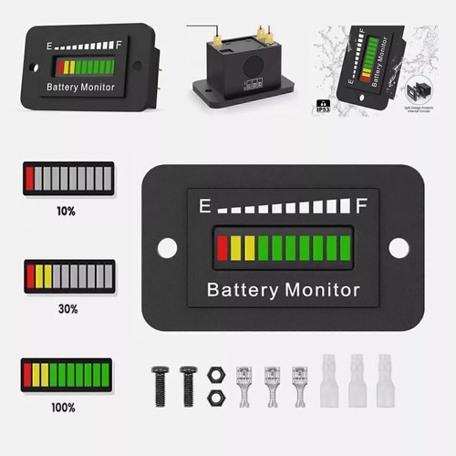 36 Volt Golf Cart Digital LED Battery State of Charge Indicator Meter ...